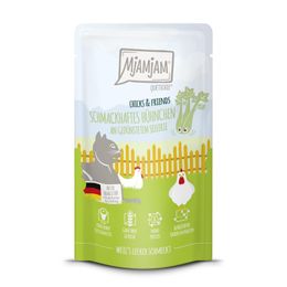 MjAMjAM Katzenfutter 'Chicks & Friends Quetschie' H&uuml;hnchen an ged&uuml;nstetem Sellerie 125 g