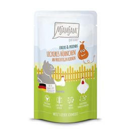 MjAMjAM Katzenfutter 'Chicks & Friends Quetschie' H&uuml;hnchen und Birnen 125 g