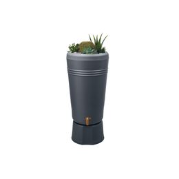 4rain Regentonne 2in1 'Azura' graphite grey 120 l inklusive Pflanzschale und Unterstand