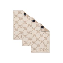 JOOP! G&auml;stehandtuch JOOP "G&auml;stetuch Classic Frottier 3er Pack", beige (creme cornflower), B:30cm, Obermaterial: 100% Baumwolle CO., Handt&uuml;cher