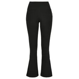Leggings Urban Classics "Urban Classics Damen Ladies Organic Interlock Bootcut Leggings", Damen, Gr. L, US-Gr&ouml;&szlig;en, schwarz, 95% Baumwolle (Bio), 5% Elasthan, unifarben, skinny fit, Hosen Leggings
