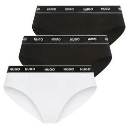 Slip Hugo UNDERWEAR "TRIPLET BRIEF STRIPE", Damen, Gr. L, 3 Stk., bunt (open miscellaneous 970), Jersey, Obermaterial: 95% Baumwolle, 5% Elasthan, k&ouml;rpernah, Unterhosen Slip, mit Hugo Logo-Elastikbund
