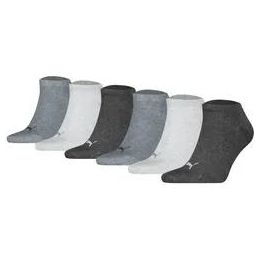 Sneakersocken Puma "Socken Sneaker Plain ECOM 6P 6er Pack", Herren, Gr. 47-49, grau, Obermaterial: 66% Baumwolle CO. 18% Polyamid PA. 14% Polyester PES. 2% Elasthan EL., Socken Sneakersocken