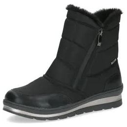 Winterboots Caprice, Herren, Gr. 39, schwarz, Synthetik, Textil, Schuhe Winterboots, Keilabsatz, Outdoorboots, Stiefelette mit zwei Rei&szlig;verschl&uuml;ssen