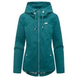 Outdoorjacke Ragwear "Monadde", Damen, Gr. S (36), ocean gr&uuml;n, Obermaterial: 100% Polyester. Innenfutter 100% Polyester, figurumspielend h&uuml;ftbedeckend, hoch geschlossener Ausschnitt, &Auml;rmel mit &Auml;rmelschlitz ohne B&uuml;ndchen mit Druckknopf, Jacken Outdoorjacke, Wasserdichte &Uuml;bergangsjacke mit Kapuze