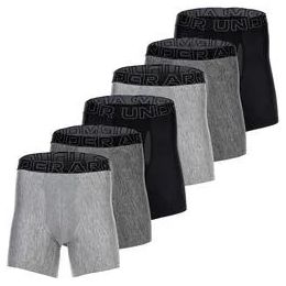 Boxershorts Under Armour "Boxershort UA PERFORMANCE TECH - SOLID 6 IN 6PK 6er Pack", Herren, Gr. 3XL, bunt (schwarz, grau), Obermaterial: 90% Polyester Pol. recyc.. 10% Elasthan EL., Unterhosen