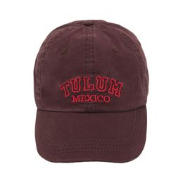 Pull&Bear Pull&bear Cap 'TULUM MEXICO' Damen Gr&ouml;&szlig;e 55/60 kastanienbraun / rot
