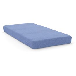 Bettlaken SETEX "Frottee", mittelblau, B:180cm L:200cm, Frottee, Obermaterial: 80% Baumwolle, 20% Polyester, Bettlaken, Bettlaken, kuschelig weiches Qualit&auml;ts-Spannbetttuch mit elastischem Gummizug