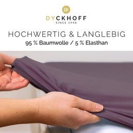 Spannbettlaken Dyckhoff, B:140cm L:200cmaubergine, Jersey, Obermaterial: 95% Baumwolle, 5% Elasthan, Bettlaken, "Uni", Angenehm weich, besonders