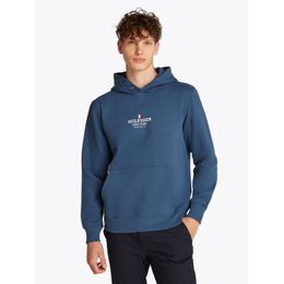 Tommy Hilfiger Herren Hoodie, blau, Gr. XXL, Sweatware, Obermaterial: 60% Baumwolle, 40% Polyester, Sweatshirts, mit Logodruck