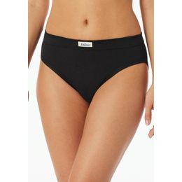 Schiesser Damen Taillenslip "Revival Kollektion", Gr. 40, schwarz, Feinripp, Obermaterial: 95% Baumwolle, 5% Elasthan, Unterhosen, Traditionelles,