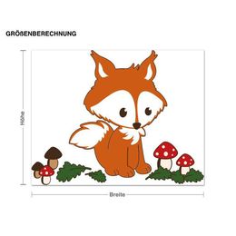 Bilderwelten Wandtattoo Tiere modern selbstklebend Wandaufkleber - Fuchs - Wandsticker Kinderzimmer Baby M&auml;dchen Jungen