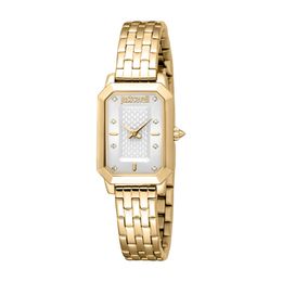 Damen Quarzuhr "Core"goldfarben, JUST cavalli time, Armbanduhren, Armbanduhr, Damenuhr, Edelstahlarmband, analog, Kristallsteine