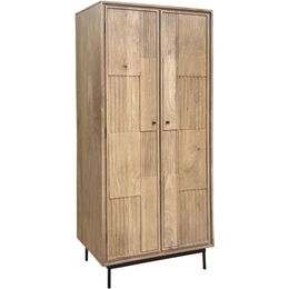 Garderobenschrank Sit, B:80cm H:180cm T:45cmnatur, schwarz, Massivholz, Flur, Schr&auml;nke, inklusive Kleiderstange, innen variabel nutzbar