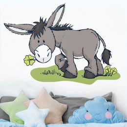 Bilderwelten Wandtattoo Tiere modern selbstklebend Wandaufkleber - NICI - Donkey mit Klee - Bauernhof Kinderzimmer Baby M&auml;dchen Jungen