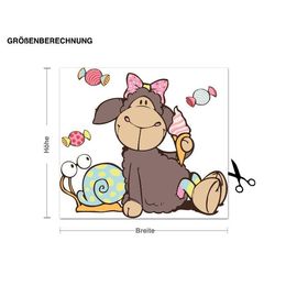 Bilderwelten Wandtattoo Tiere modern selbstklebend Wandaufkleber - NICI - Jolly Coco Eispause - Wandsticker Kinderzimmer Baby M&auml;dchen Jungen