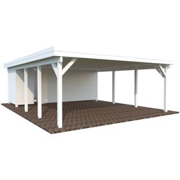 Doppelcarport Palmakowei&szlig;, wei&szlig;, Carports, "Karl mit Ger&auml;teraum"