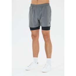 Virtus Herren Shorts "Zayne V2"grau, Gr. M, unifarben, 95% Polyester, 5% Elasthan, Hosen, mit elastischem Bund und innenliegendem Kordelzug