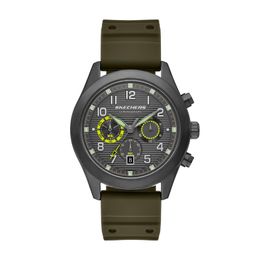 Skechers Herren Chronograph "Roscoe"oliv, gunmetal, Armbanduhren, Quarzuhr, Armbanduhr, Herrenuhr, Silikonarmband, analog, Tag