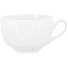 Seltmann Weiden Cappuccinotasse "Amina", &Oslash; 12,9cm x 6,7cm, 350ml, 1wei&szlig;, Trinkgef&auml;&szlig;e, Cappucinotasse aus Porzellan mit Relief