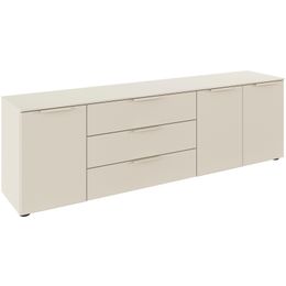 Schubkastenkommode Rauch, B:200cm T:42cmbeige (champagner), Holzwerkstoff, Sideboards, "Kommode T&uuml;rkommode Sideboard Kombikommode FLIPP", 3-t&uuml;rig mit