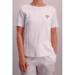 JOOP! JOOP Damen T-Shirt "Comfort", Gr. 38, wei&szlig;, Single Jersey, Obermaterial: 80% Baumwolle, 20% Elasthan, unifarben, Shirts, Gro&szlig;er Logoprint auf dem