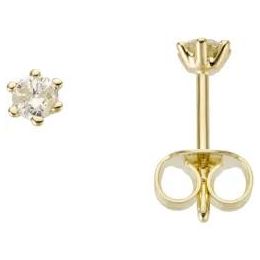 Paar Ohrstecker Firetti "Schmuck Geschenk Gold 750 Ohrschmuck Solit&auml;r", gold (gelbgoldfarben), Ohrringe, Damen, 3,9mm, 0,2 LR = lupenrein, Diamanten Gelbgold 585, Diamanten, Gelbgold 585, mit Brillant - Krappenfassung