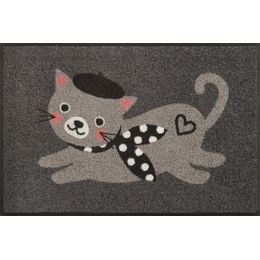 Fu&szlig;matte "Madame Minou", bunt, B:50cm H:7mm L:75cm, Obermaterial: 100% Polyamid, wash+dry by Kleen-Tex, Teppiche, Fu&szlig;matte