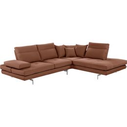 Ecksofa Calia italia, B:288cm H:90cm T:232cm, braun, Leder BULL (100% Leder), Wohnzimmer, Sofas, "Toby Wing, B/T: 288/232 cm, Designsofa mit hohem