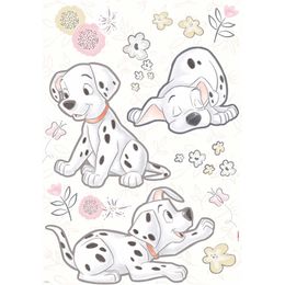Komar Wandtattoo "Best of Friends - Gr&ouml;&szlig;e 50 x 70 cm", B/H/T: 50cm x 70cm, Blumen Hunde, schwarz, Kinderzimmer, Wandtattoos, selbstklebend,