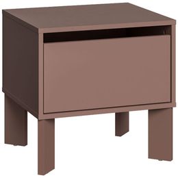 Nachtkommode FORTE, B:48,2cm H:47,5cm T:41,4cmterrakotta, Spanplatte, Sideboards, "Tahoe Nachtkommode, grifflos, Schubkasten", B/H/T 48,2/47,5/41,4 cm