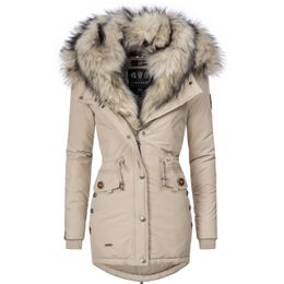 Navahoo Damen Wintermantel "Sweety", grau, Gr. L, Obermaterial: 60% Polyester, 40% Baumwolle; Futter: 100% Polyester; Wattierung: 100% Polyester;