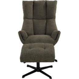 Relaxsessel Duo Collection, B:77cm H:110cm T:83cmwaldgr&uuml;n, 100% Polyester, Wohnzimmer, Sessel, "Pruna", 360 drehbar mit R&uuml;ckholfunktion,