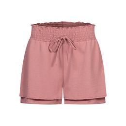 CLOUD 5IVE Damen Shorts "CLOUD 5IVE Musselin Shorts 2-Lagig mit Gummibund"rosa, Gr. L, unifarben, 95% Polyester, 5% Elasthan, Hosen