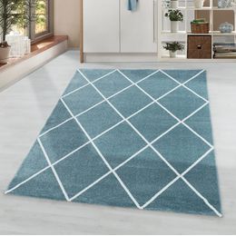Teppich, B:80cm H:8mm L:150cm, blau, Ayyildiz Teppiche, Polypropylen (PP), Wohnzimmer, Teppiche, "RIO 4601", Pflegeleicht / Strapazierf&auml;hig / Trend