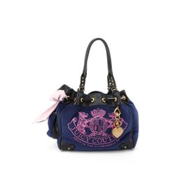 Juicy Couture Damen Tragetasche "DAYDREAMER CLASSIC CREST LARGE DOUBLE HANDLE BAG.. Damen"blau depths, Polyester, Taschen, Tragetasche Damen,