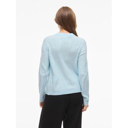 Vila Damen Strickjacke "VIVIOLI O-NECK RIB KNIT CARDIGAN-NOOS", blau, Gr. L, meliert, Strick, Obermaterial: 67% Polyacryl, 30% Polyester, 3%
