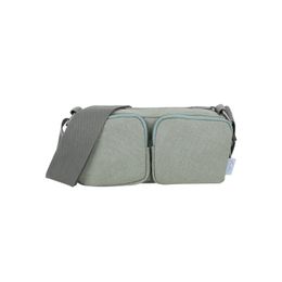Damen Schultertasche "Donny Cross Long", Fritzi aus Preussengr&uuml;n, Baumwolle, unifarben, Taschen, mit zwei aufgesetzten Vordertaschen