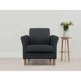 Sessel Home Affaire, B:93cm H:87cm T:84cm, grau, 100% polyester, Wohnzimmer, Sessel, "Arellano, Breite 93 cm", klassisches Design, mit