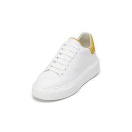 Marc O'Polo MARC O'POLO Damen Sneaker "aus Rindleder", Gr. 42wei&szlig;, light gelb, Obermaterial: 100% Leder, unifarben, Schuhe