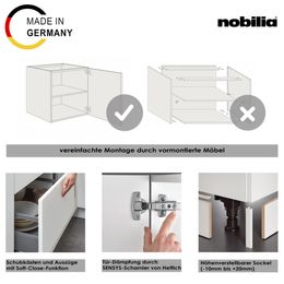 K&uuml;chenzeile Nobilia, B:300,3cm H:216,6cm T:60cm, wei&szlig;, Komplettk&uuml;chen-Sets, ""Cascada II", NEU: individuell anpassbar mit gratis Profi-Beratung",