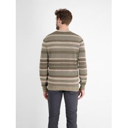 Lerros Herren Strickpullovertender beige melange, Gr. L, gestreift, Strick, Obermaterial: 100% Baumwolle, Pullover, in Streifen-Optik