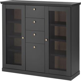 Highboard Home Affaire, B:129cm H:118cm T:42cmschwarz matt, FSC-zertifizierter Holzwerkstoff, Wohnzimmer, Sideboards, "Lincoln, moderner Schrank,