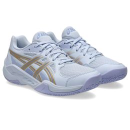 asics M&auml;dchen Hallenschuh "GEL-POWERBREAK GS", Gr. 37,5, blau, Synthetik, Schuhe, f&uuml;r Hallensport, Indoor Sportschuhe, nicht abf&auml;rbende Sohle