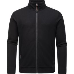 Ragwear Herren Sweatjacke "Carlow", schwarz, Gr. M, Material: 50% Baumwolle, 50% Polyester, Sweatjacken, l&auml;ssige Herren Kapuzenjacke mit Stehkragen