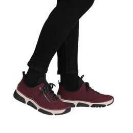 Rieker Damen Slip-On Sneaker, Gr. 42, rot, Nubuklederimitat, Textil, Schuhe, Schlupfschuh, Halbschuh, Freizeitschuh mit weicher Innensohle