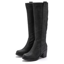 Lascana Damen Weitschaftstiefel, Gr. 40, schwarz, Obermaterial: 100% Lederimitat. Decksohle: 100% Textilmaterial. Futter: 100% Textilmaterial.