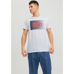 Jack & Jones JACK & JONES Herren Rundhalsshirt "JJECORP LOGO TEE PLAY SS O-NECK NOOS", wei&szlig;, Gr. XS, bedruckt, Single Jersey, Obermaterial: 100% Baumwolle, Shirts