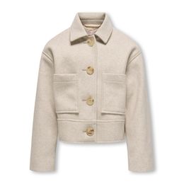 KIDS Only M&auml;dchen Kurzmantel "KOGFREJA-ADINA LIFE SHORT JACKET OTW", beige, Gr. 134, meliert, Web, Obermaterial: 100% Polyester, M&auml;ntel