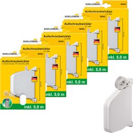 Schellenberg Aufputz-Gurtwickler "Aufschraubwickler f&uuml;r das Rollladensystem Mini", 5 Stk., wei&szlig;, Gurtwickler, schwenkbar, mit vormontiertem